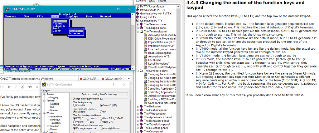 QNX2 terminal/telnet connection via Windows - QNX2 and QNX4 - OpenQNX
